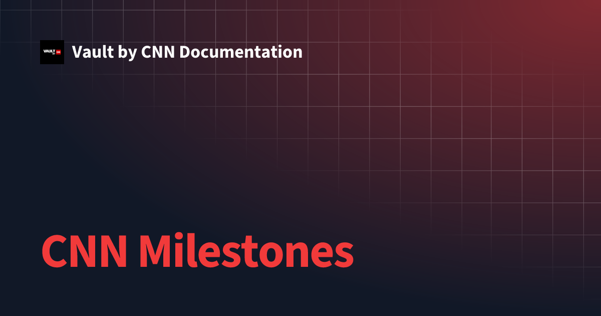 CNN Milestones | Vault by CNN Documentation